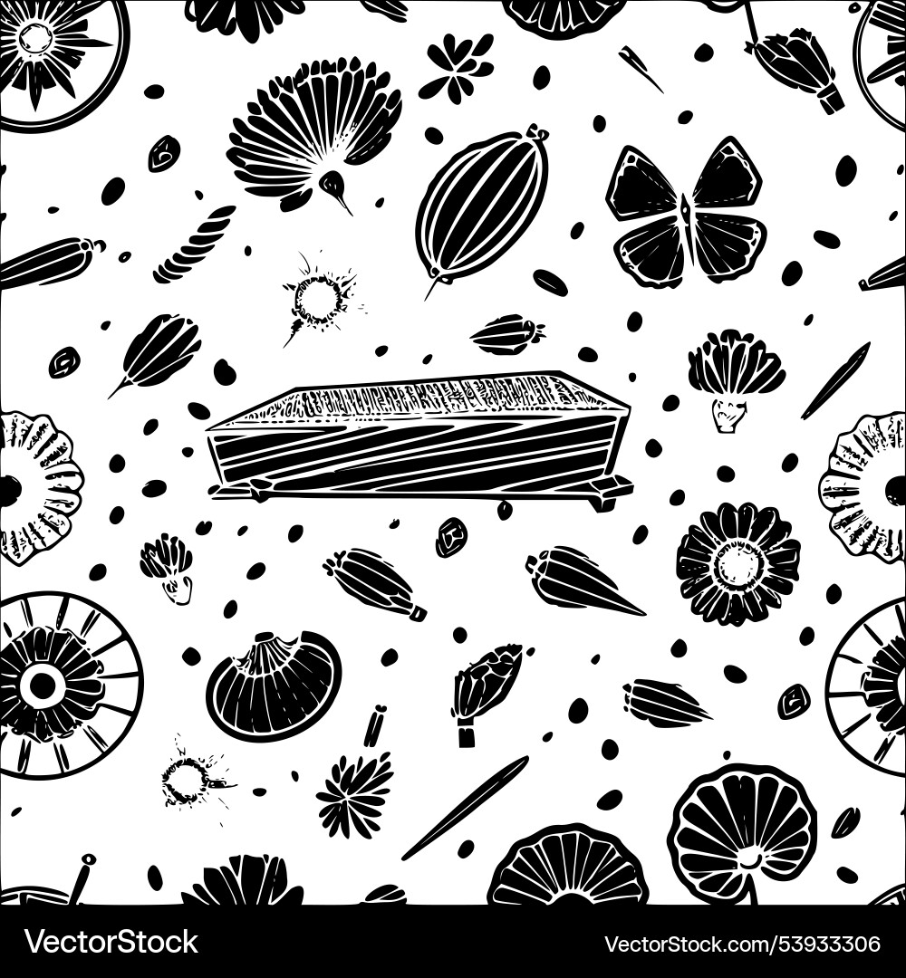 Coffin abstract pattern seamless Royalty Free Vector Image