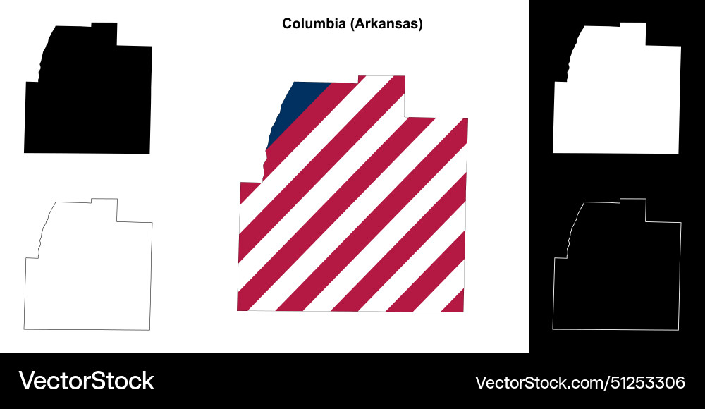 Columbia outline map Royalty Free Vector Image