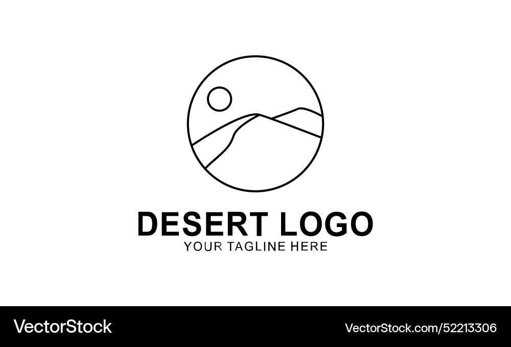 Desert logo design template Royalty Free Vector Image