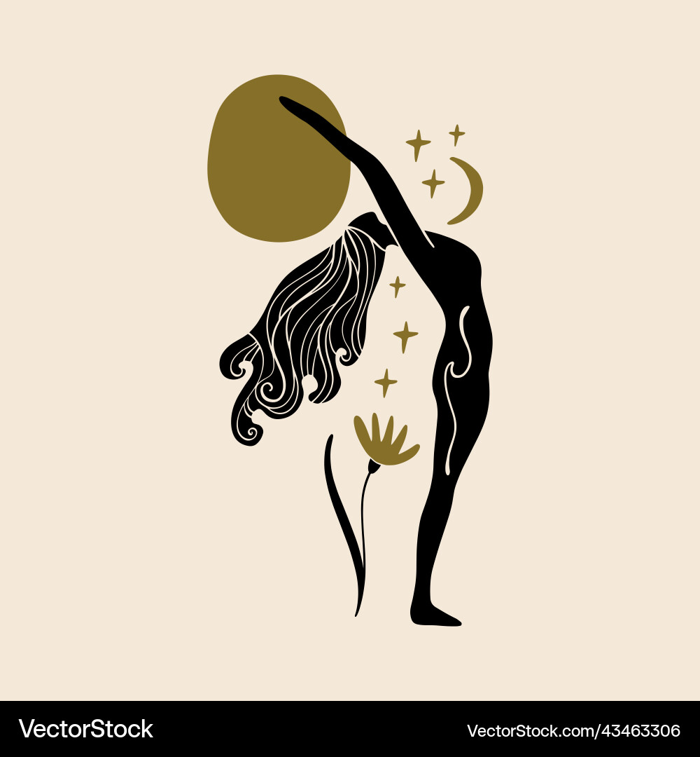 Divine Goddess Clipart Boho Royalty Free Vector Image