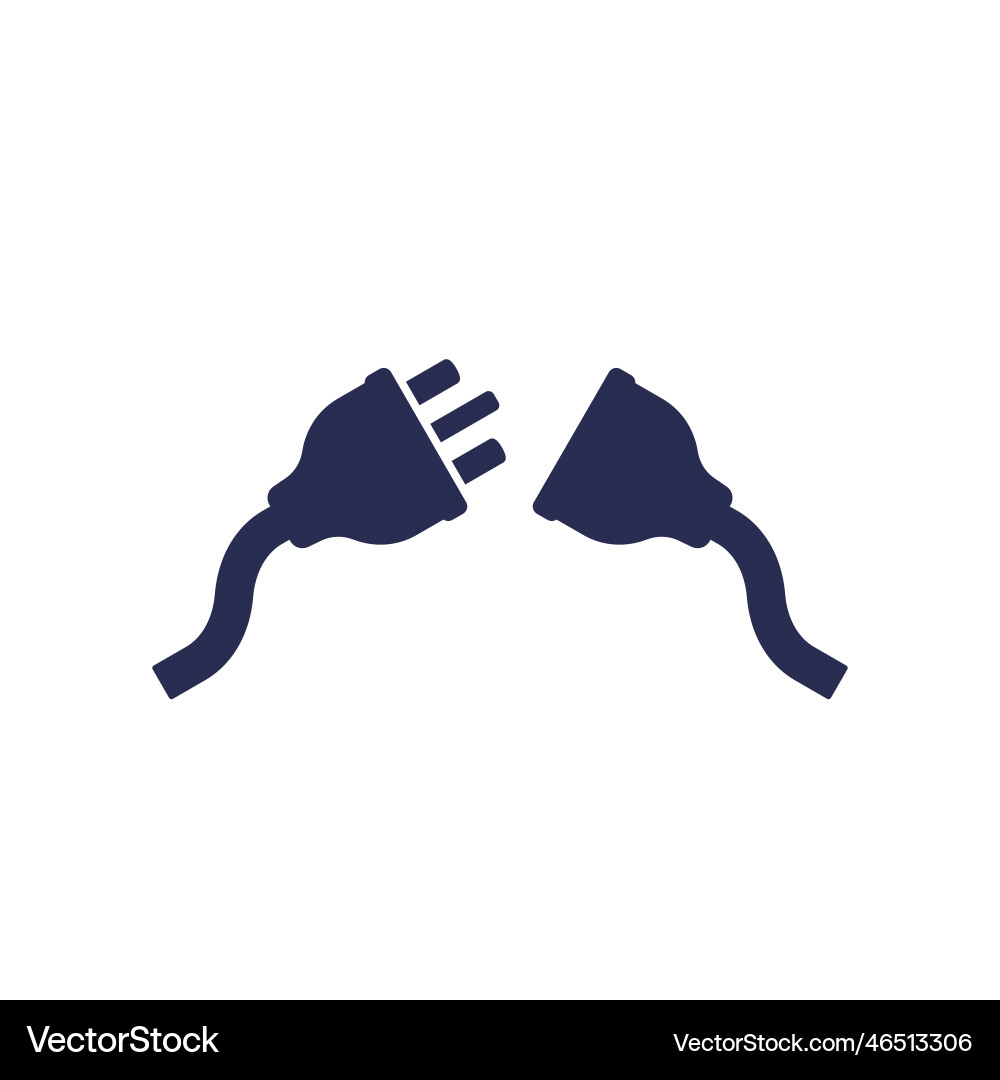 Electric plug disconnected from a socket icon Vector Image