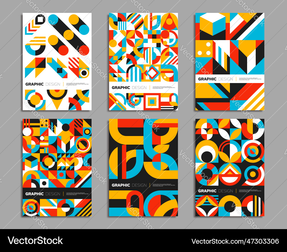 Geometric Bauhaus Patterns Royalty Free Vector Image