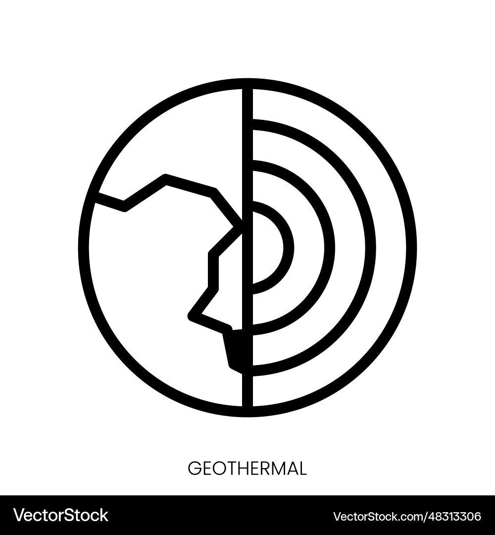 Geothermal icon line art style design isolated Vector Image
