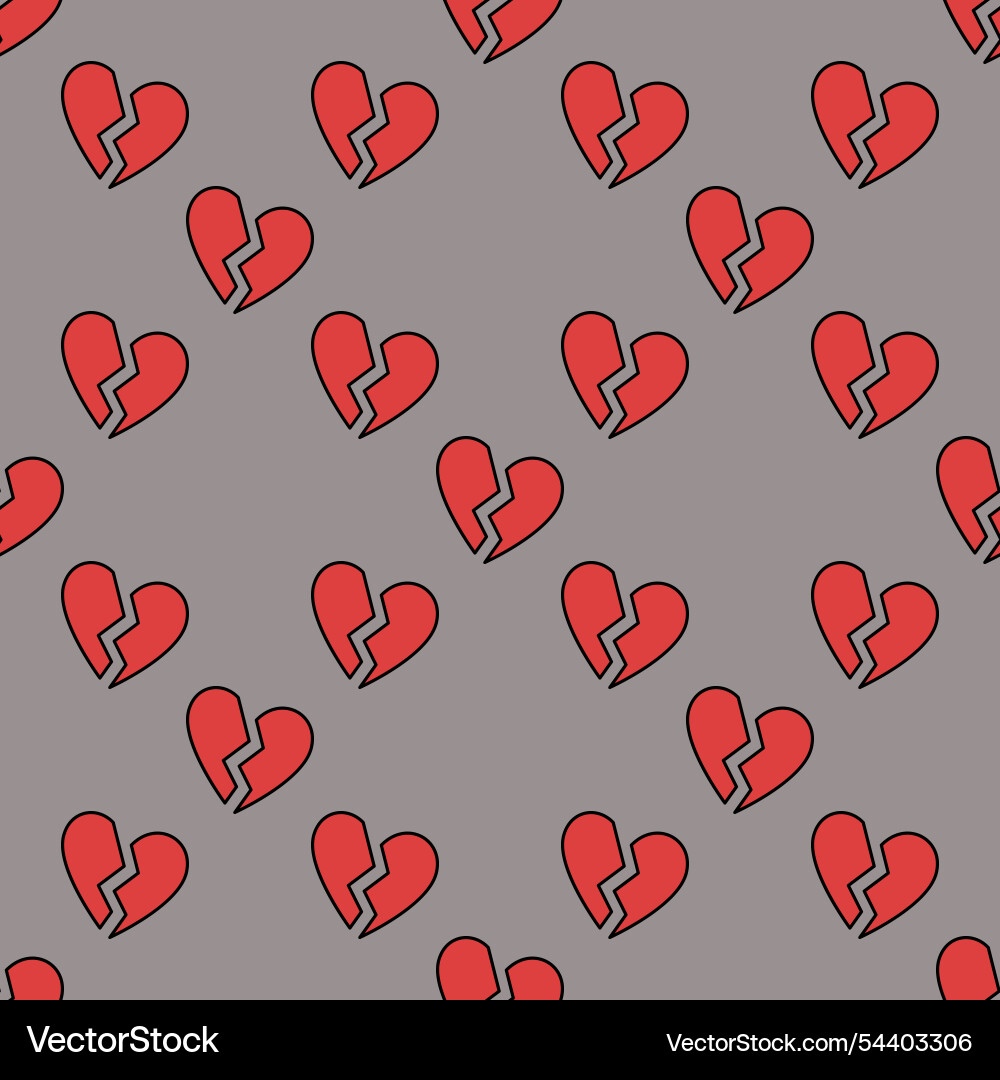 Heartbreak emotional distress red modern seamless Vector Image