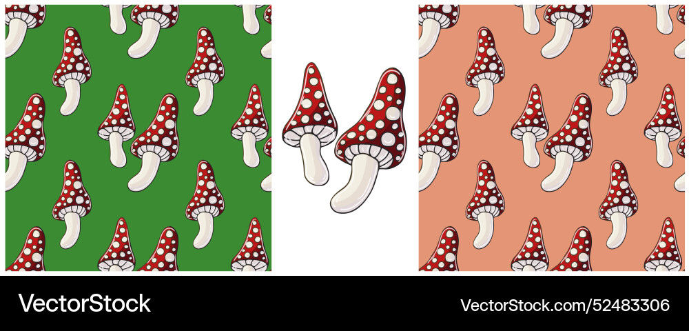 In hand draw style set seamless pattern and print Vector Image