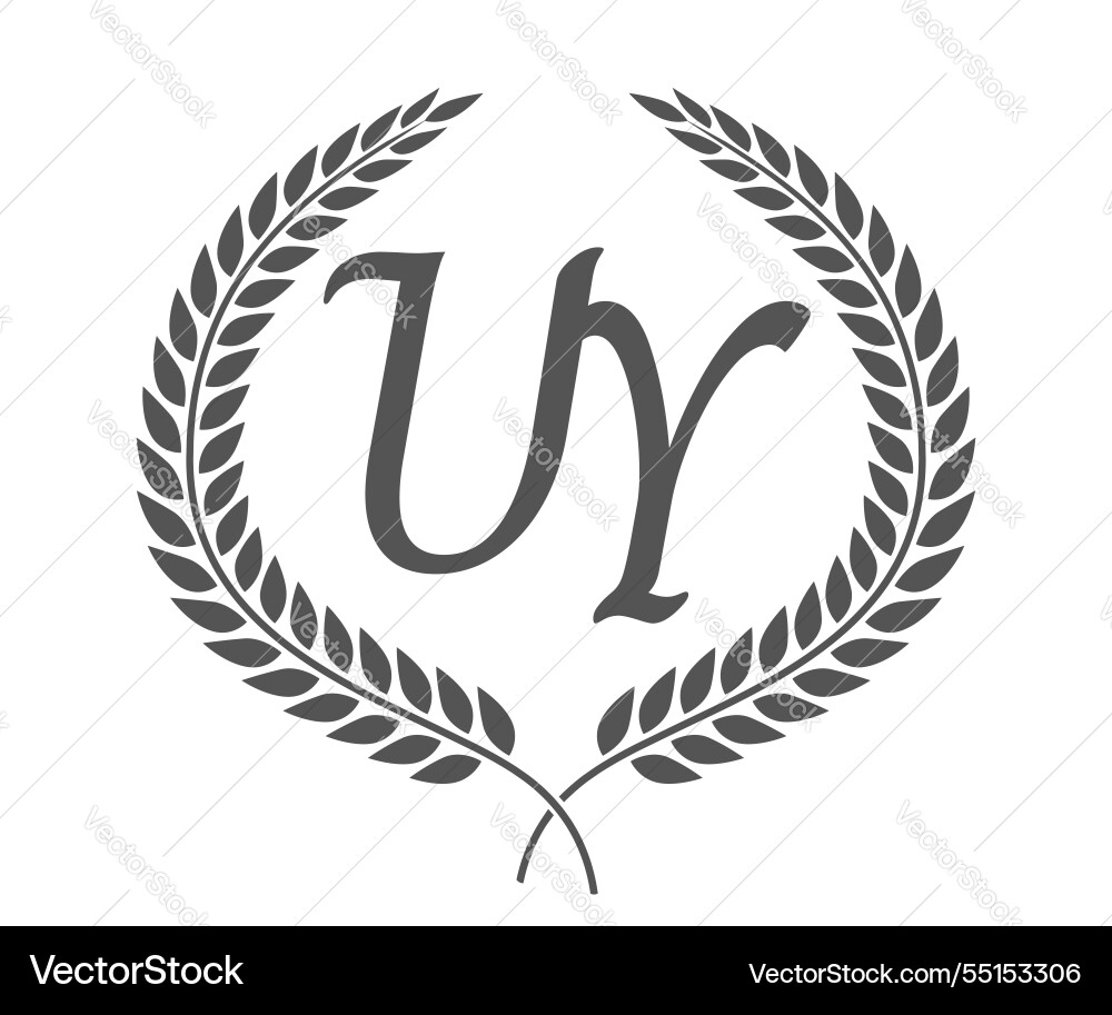 Initial letter u and y uy monogram logo design Vector Image