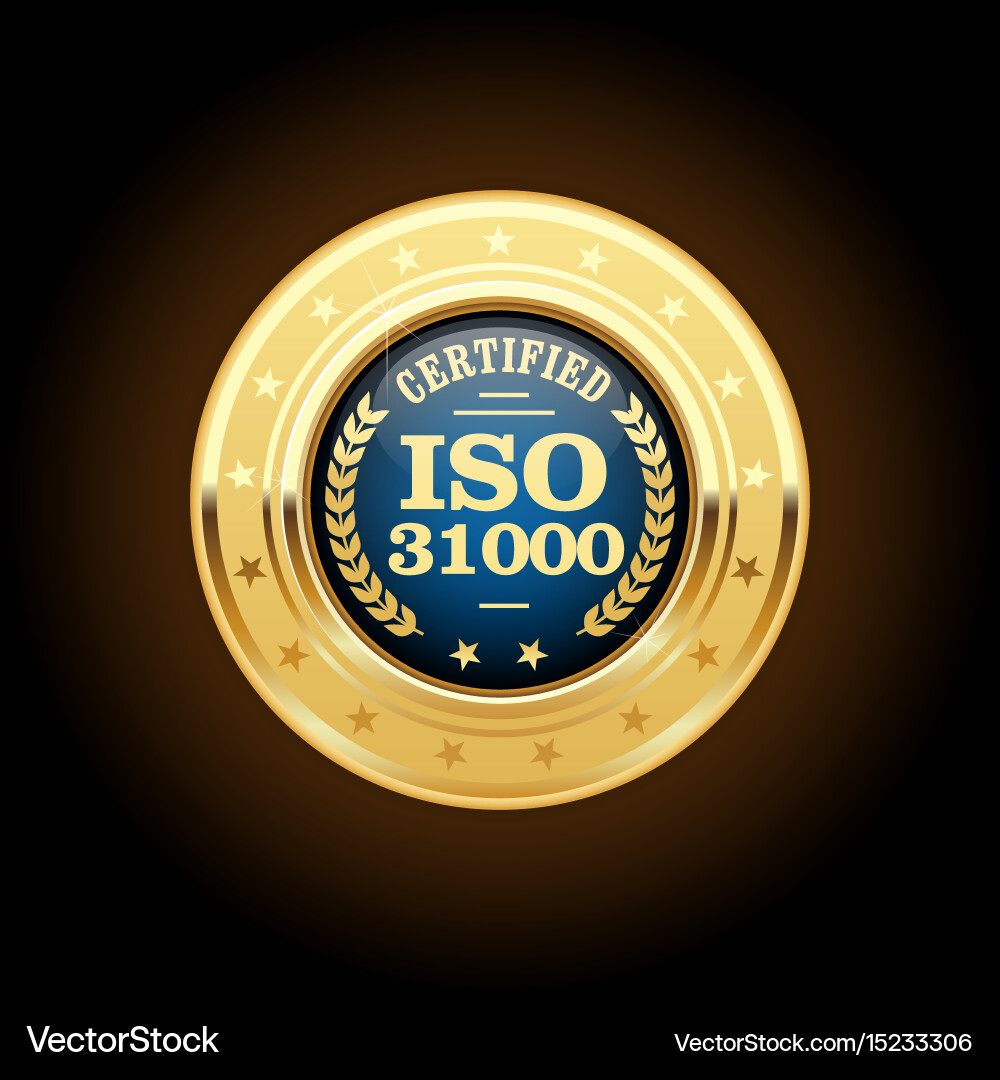 Iso 31000 standard medal - risk management Vector Image