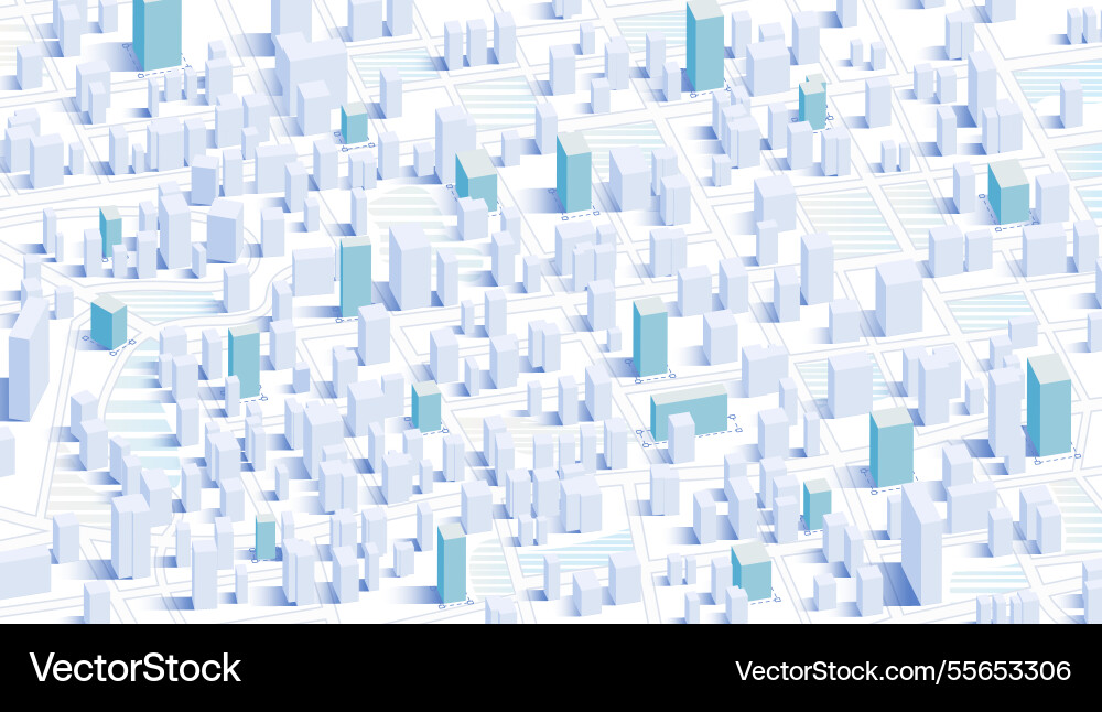 Isometric concept of future urban planning Vector Image