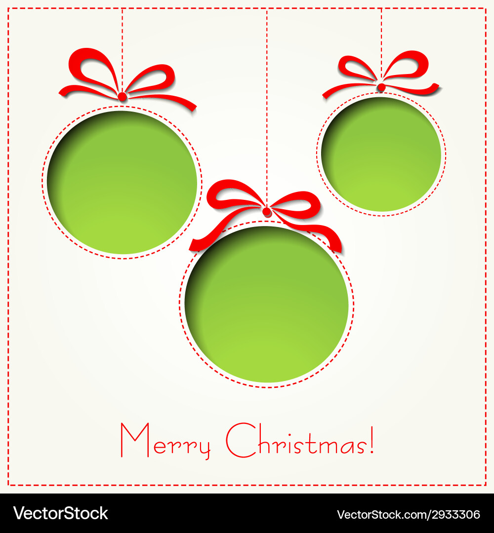 Merry christmas paper greeting card Royalty Free Vector