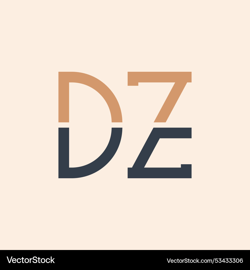 Modern dz letter logo design creative Royalty Free Vector