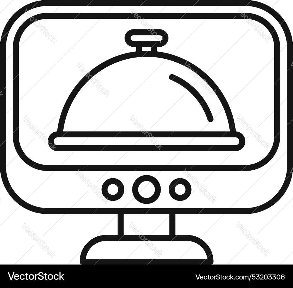 Online food ordering service icon with restaurant Vector Image
