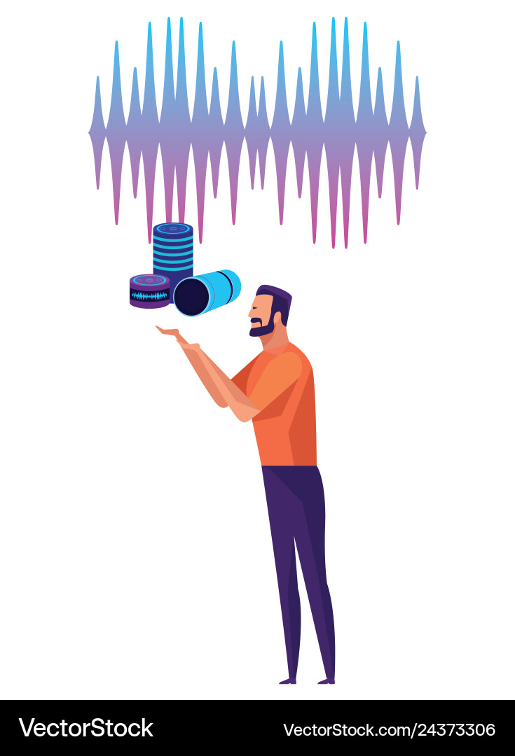 People using voice recognition Royalty Free Vector Image