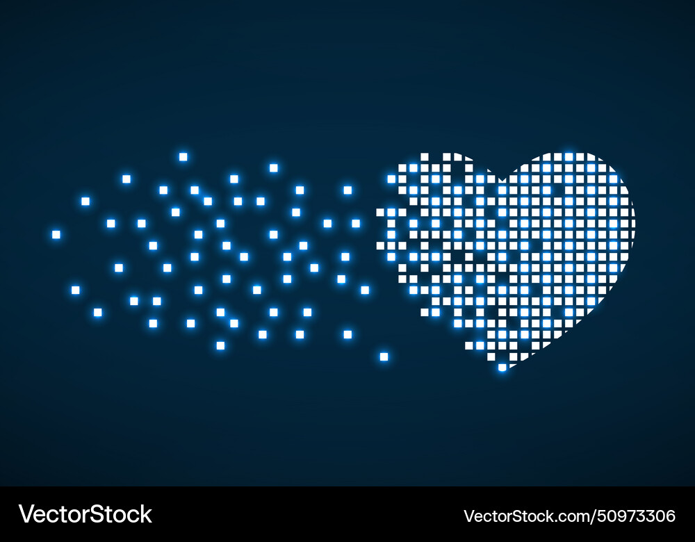 Pixel heart isolated graphic element Royalty Free Vector