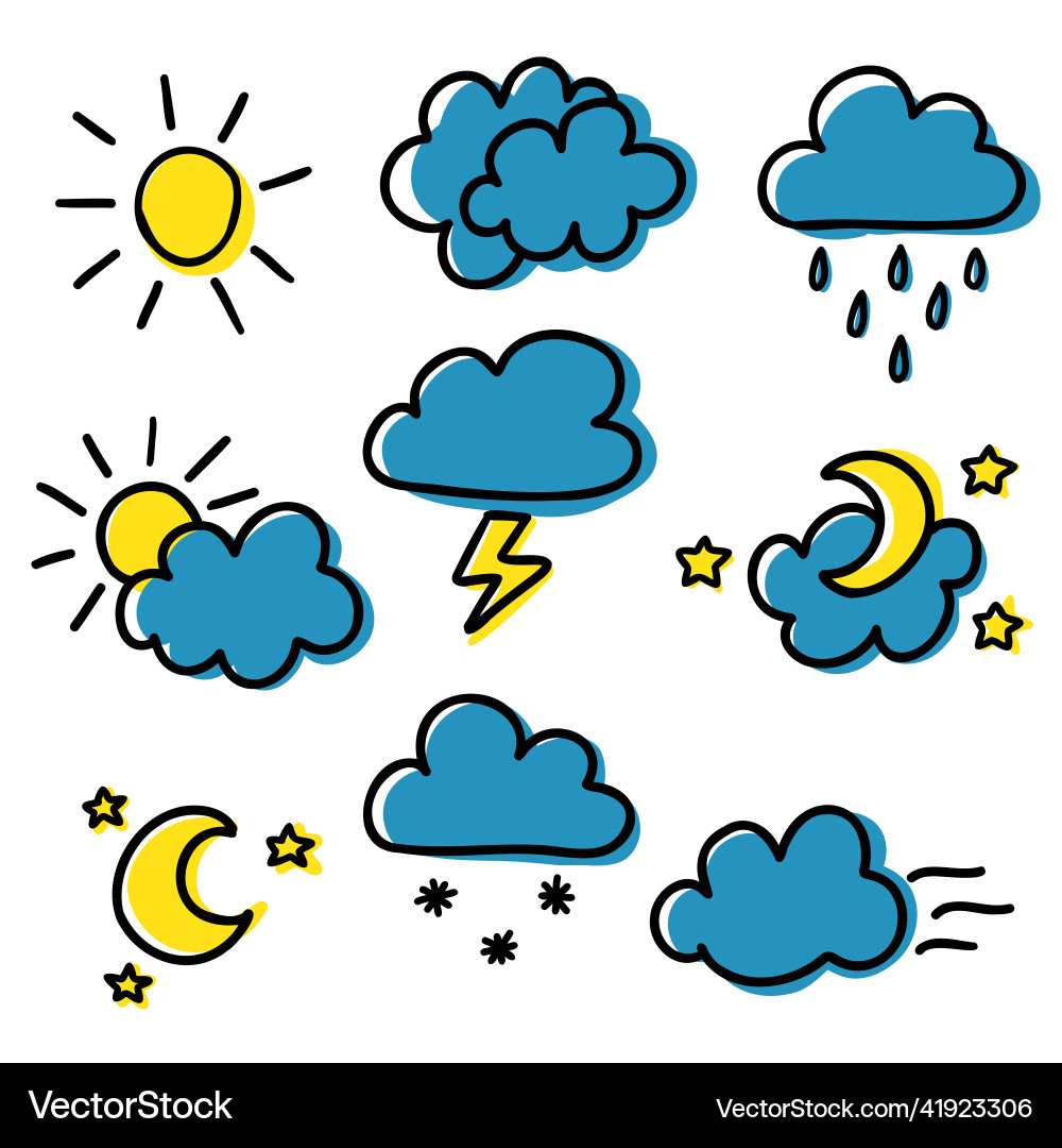 Set of weather forecast icons Royalty Free Vector Image