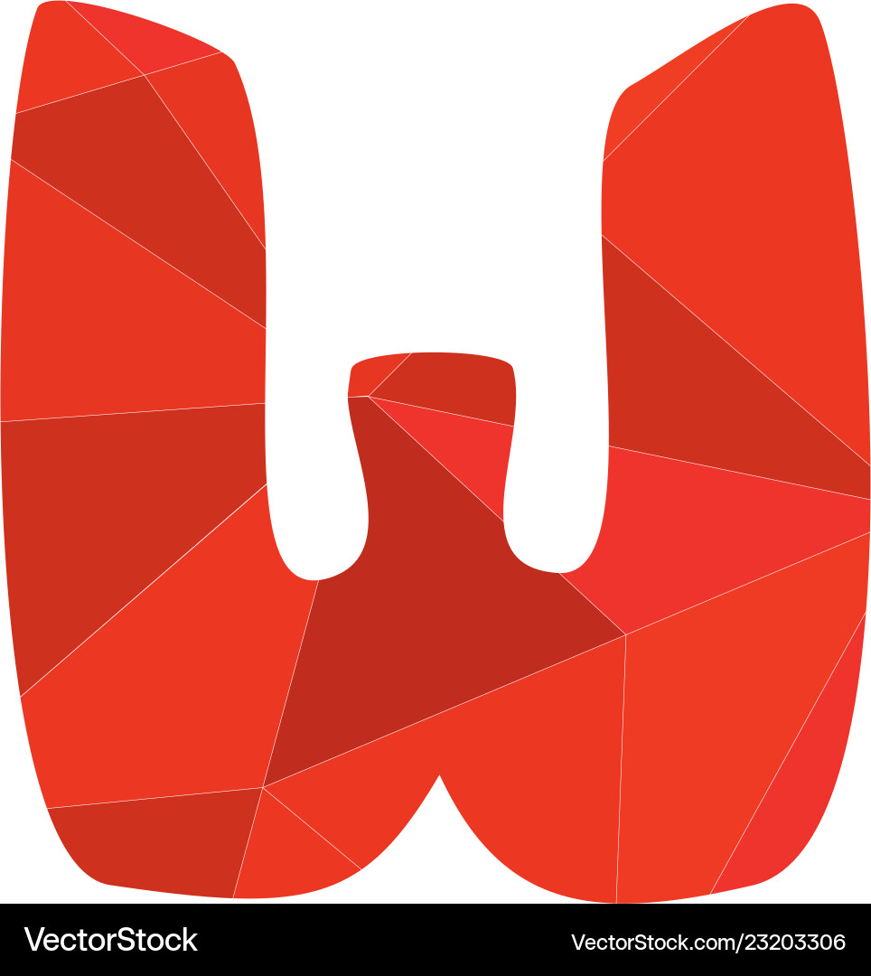 W red alphabet letter isolated on white background