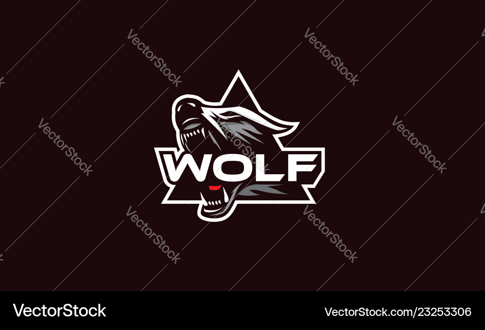 Wolf logo icon emblem Royalty Free Vector Image