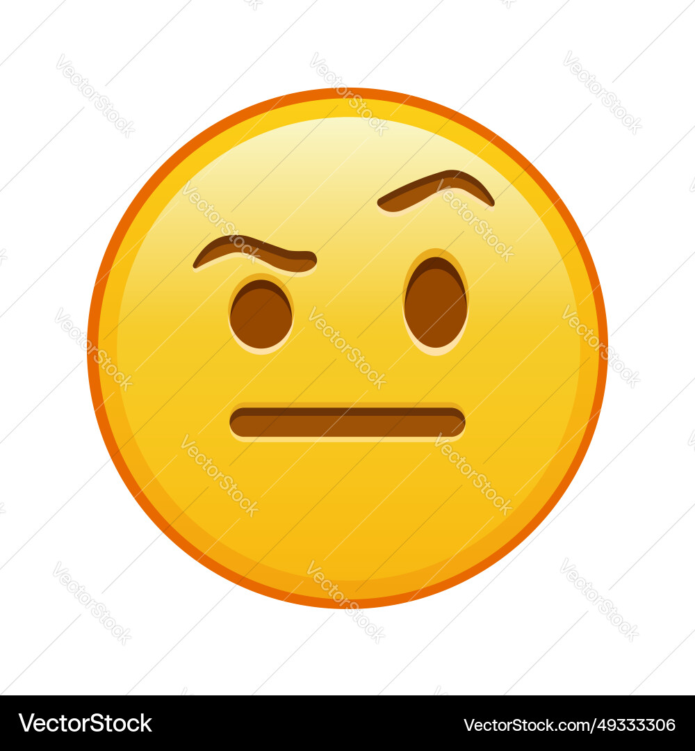 Yellow Eyebrow Raise Emoji Royalty Free Vector Image