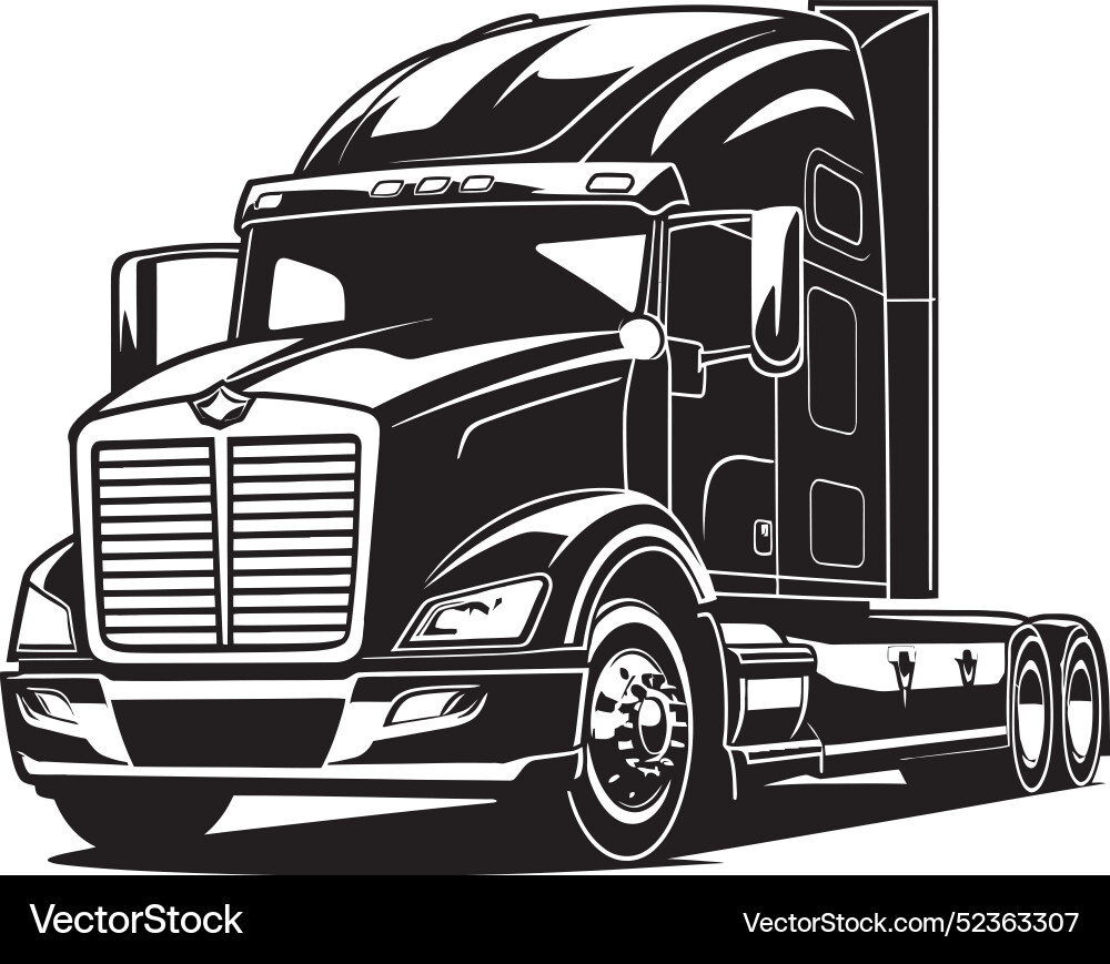 Frachter Semi Truck Artwork Lizenzfreies Vektorbild