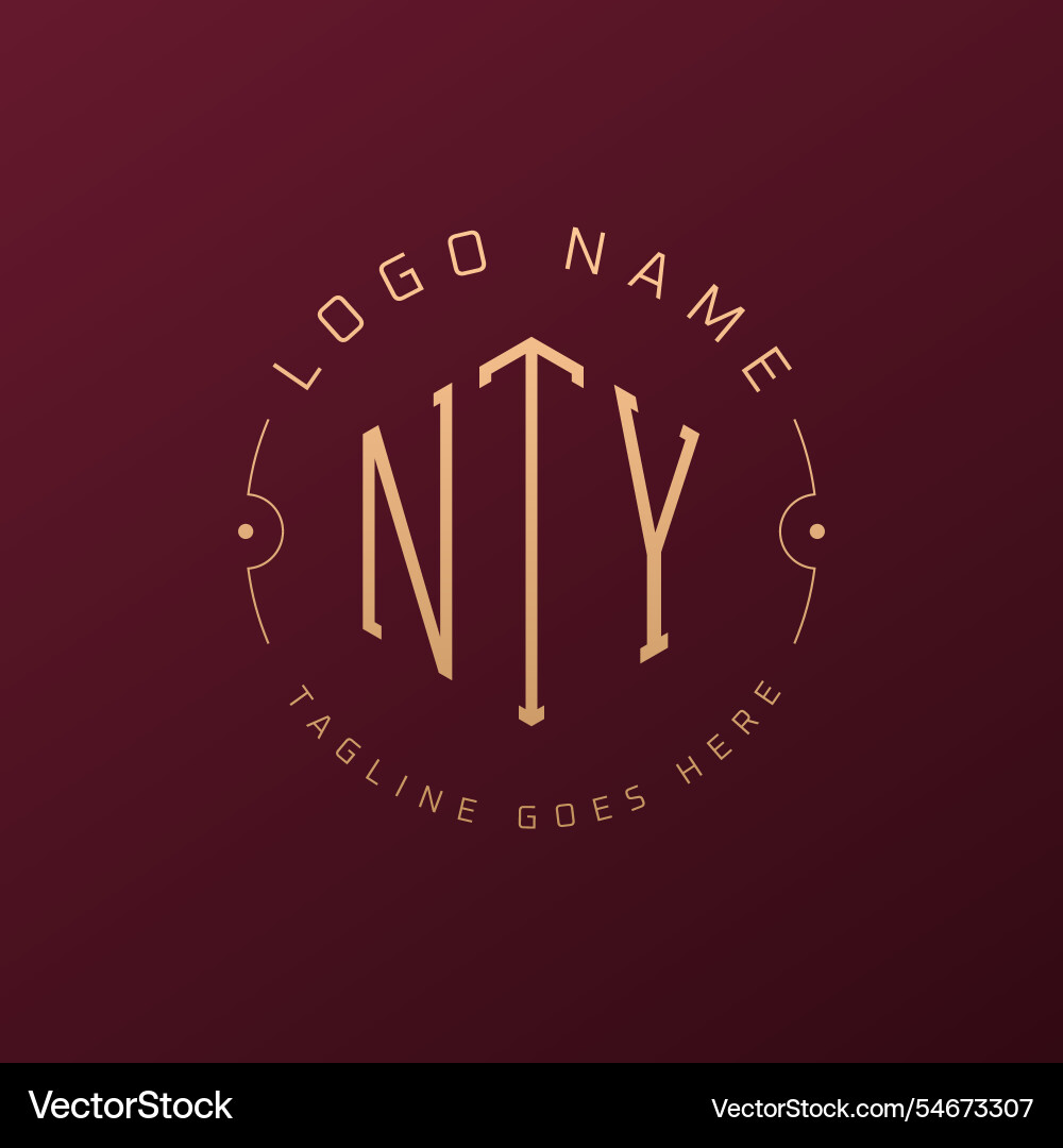 Luxury nty logo design elegant letter Royalty Free Vector