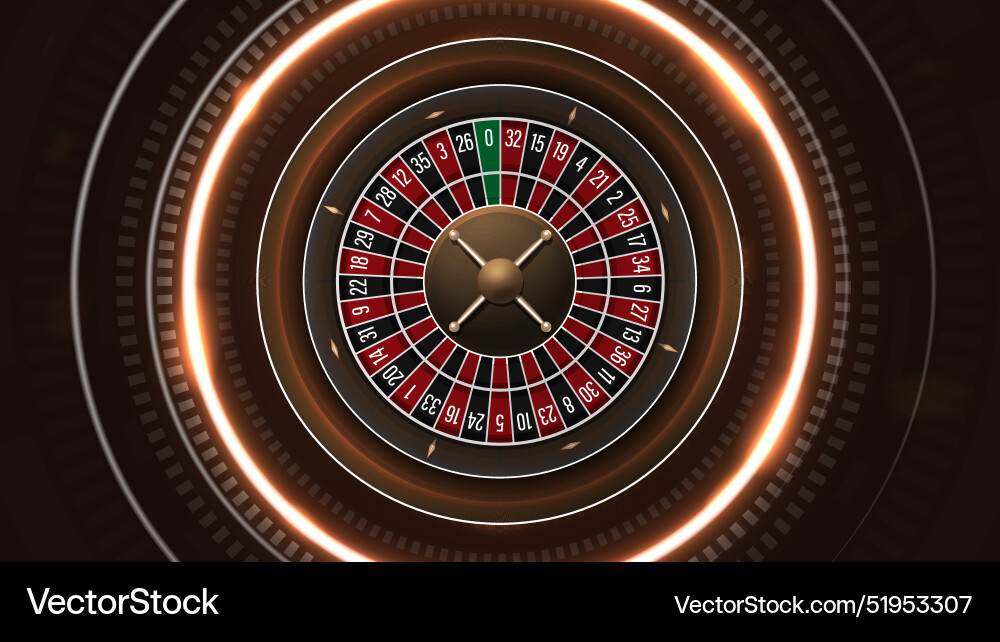 Neon 3d roulette with bright glowing frames Vector Image