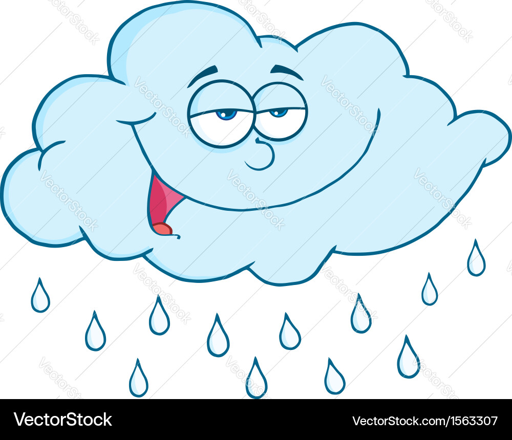 Rain cloud cartoon Royalty Free Vector Image - VectorStock