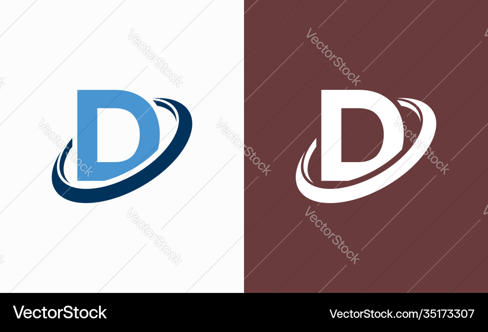 Simple shield letter d logo designs initial Vector Image