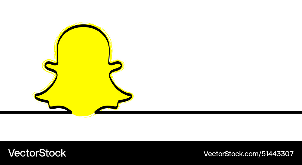 Snapchat social media button Royalty Free Vector Image