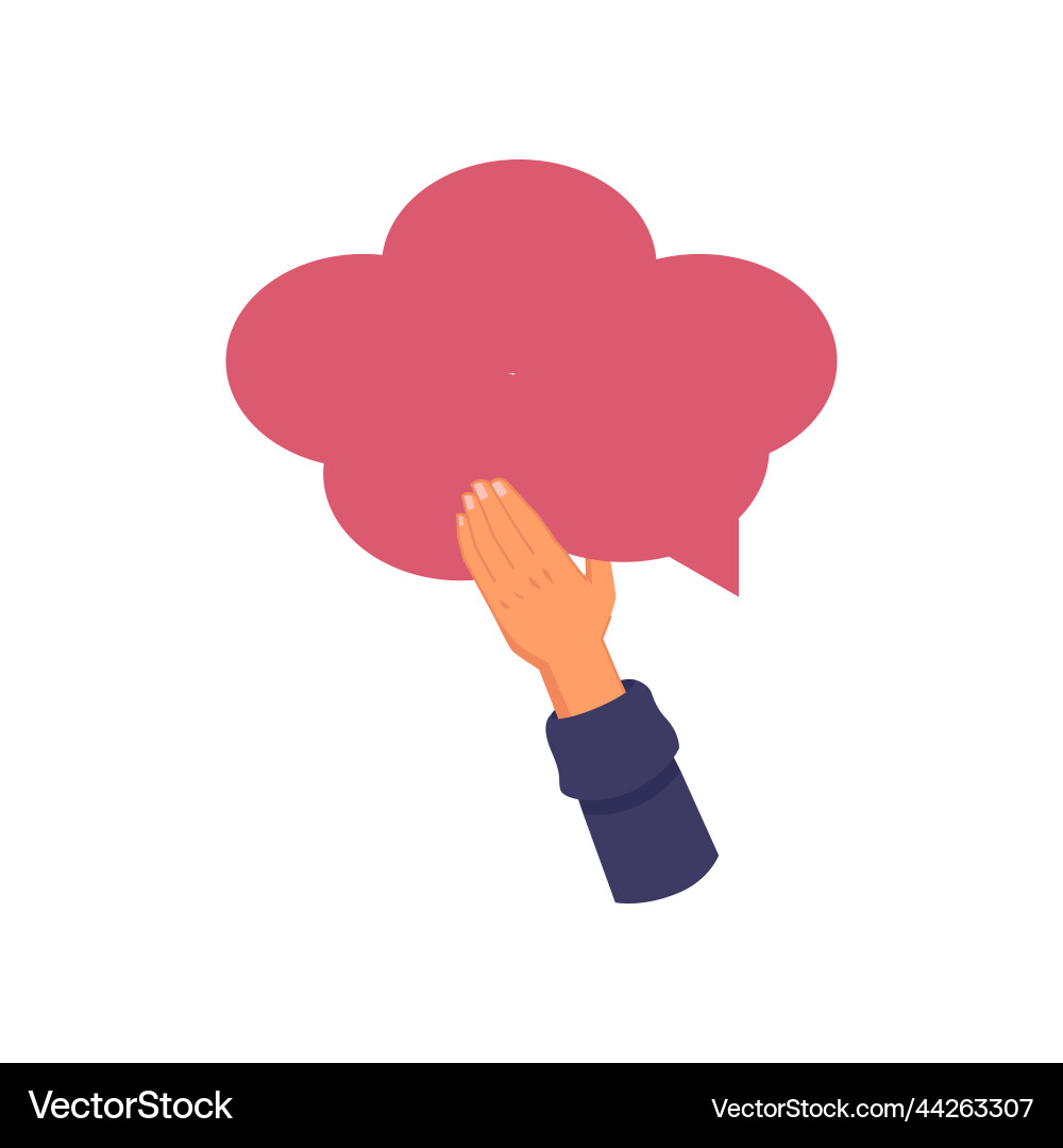 Speech bubble in hand feedback review quote Vector Image