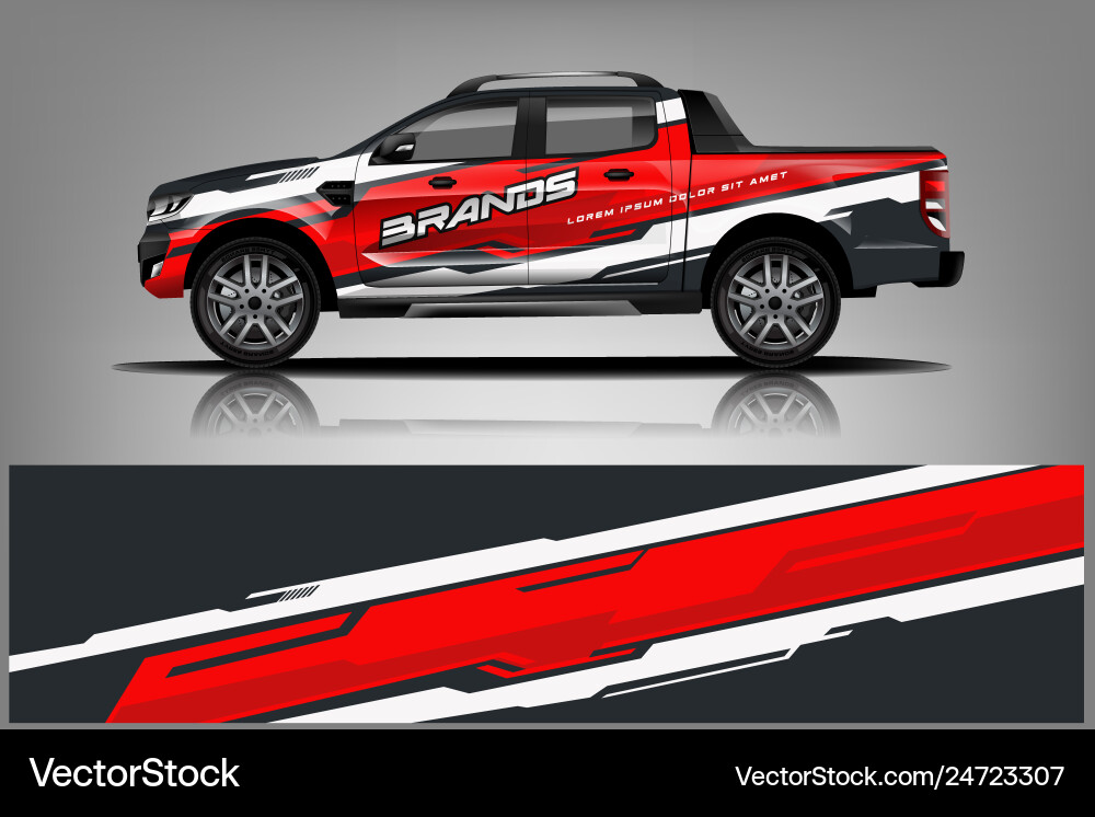 Truck wrap design for company Royalty Free Vector Image