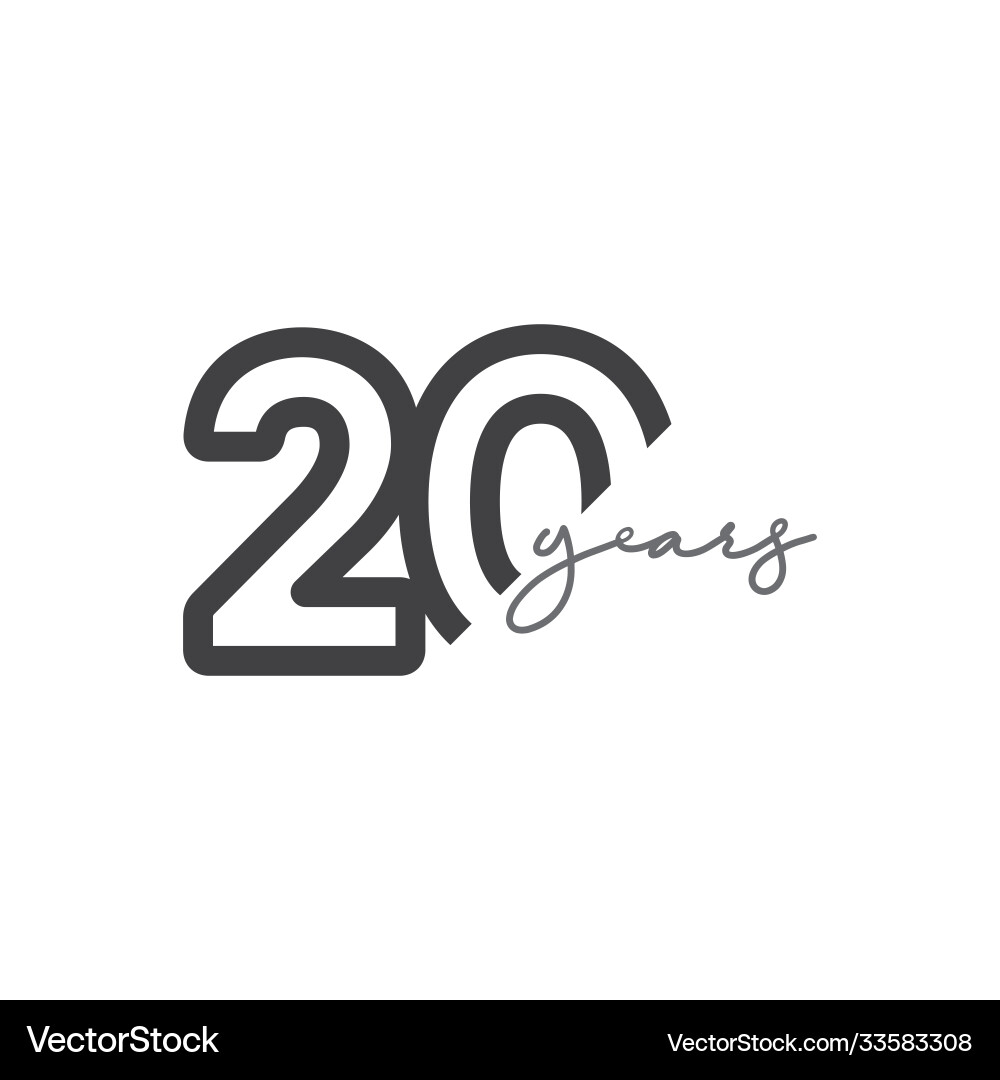 20 years anniversary celebration number template Vector Image