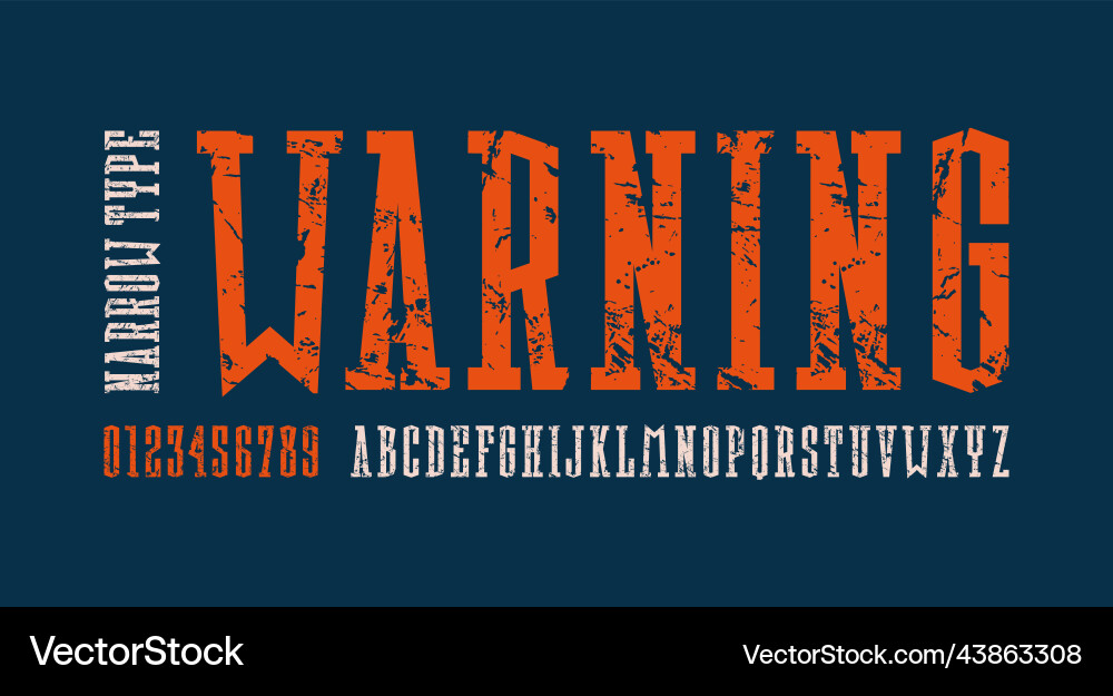 Extra condensed serif font in sport style Vector Image