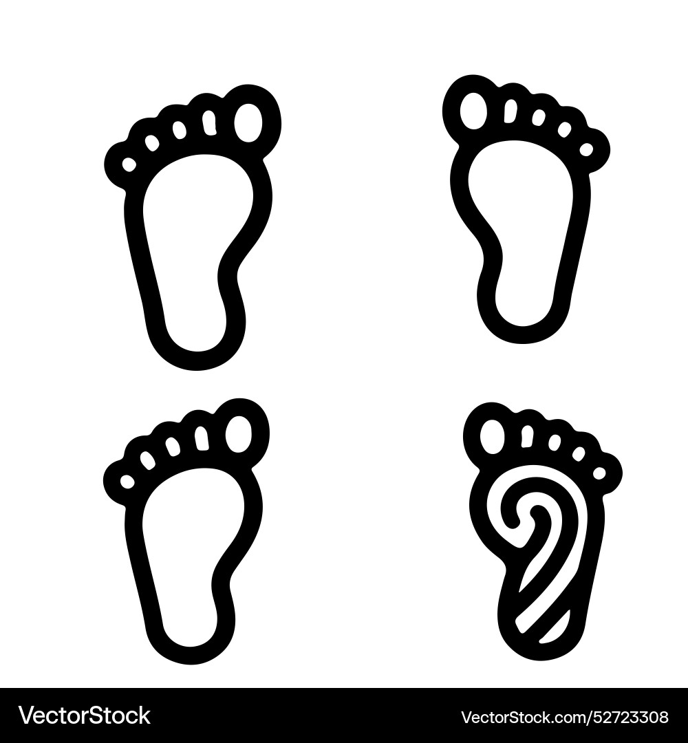 Footprint outline icon image with white background