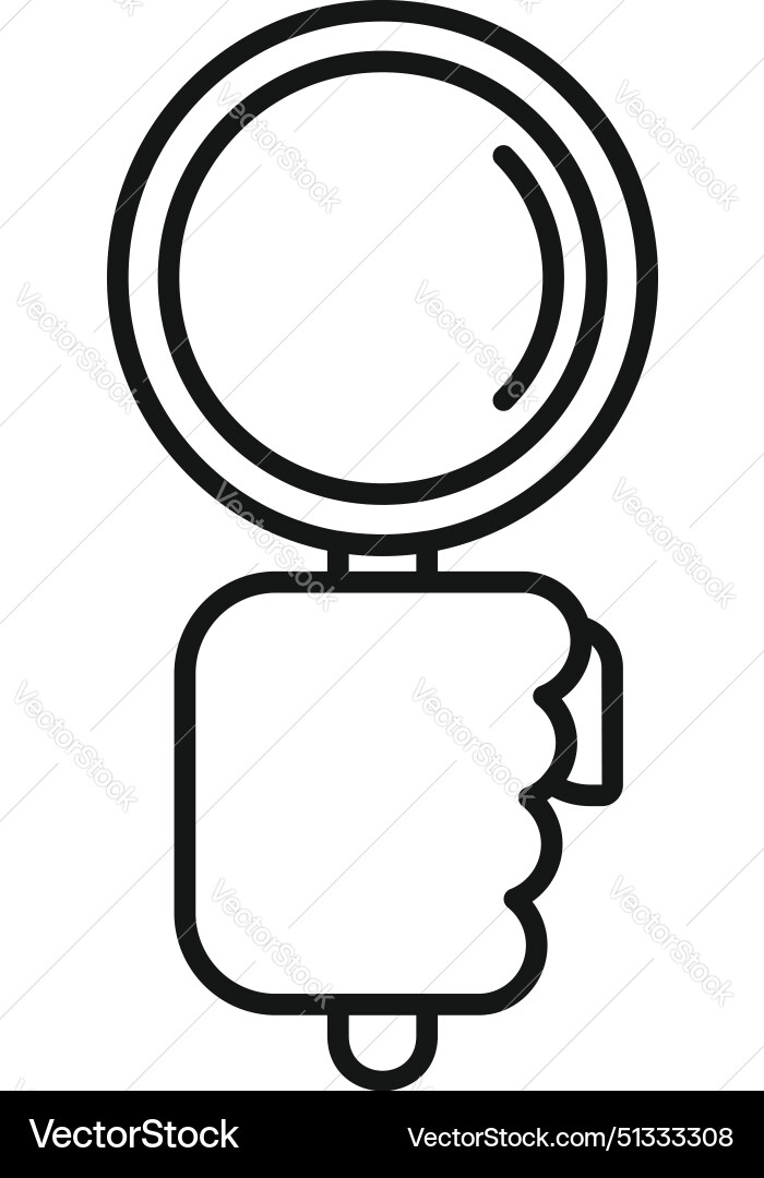Hand Holding Magnifying Glass Line Art Royalty Free Vector 