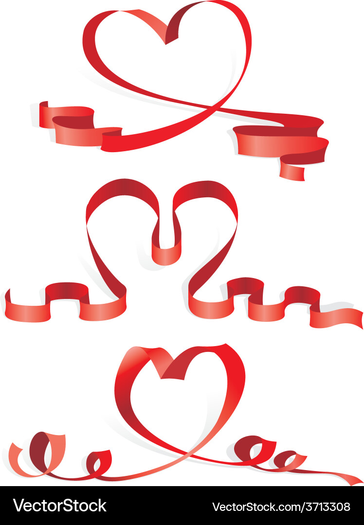 Heart from ribbon Royalty Free Vector Image - VectorStock