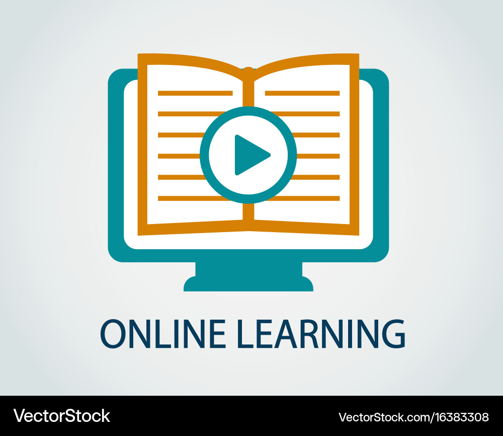 Icon online study Royalty Free Vector Image - VectorStock