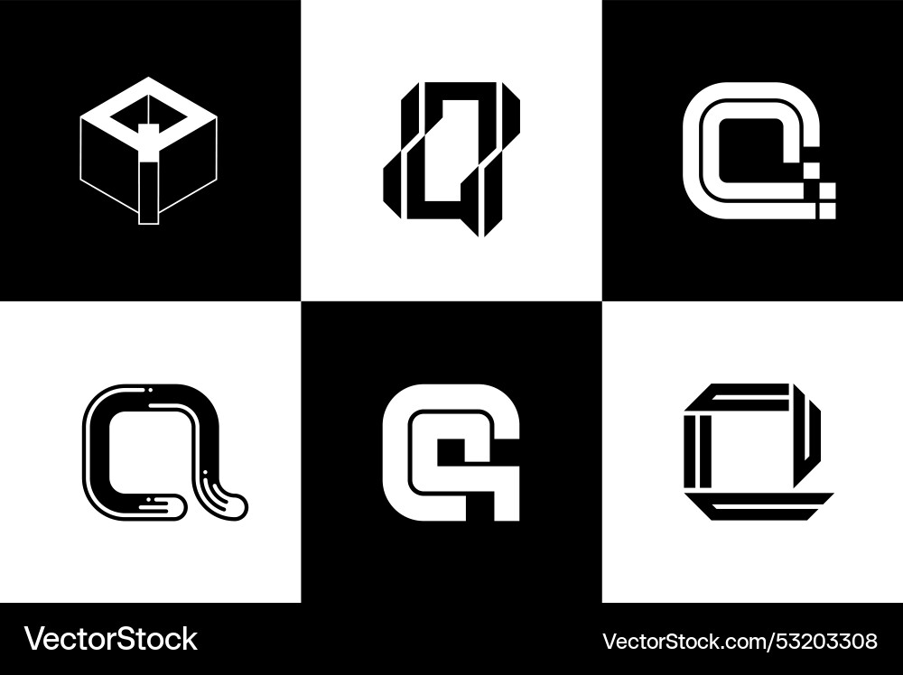 Letter q fonts and logo design Royalty Free Vector Image