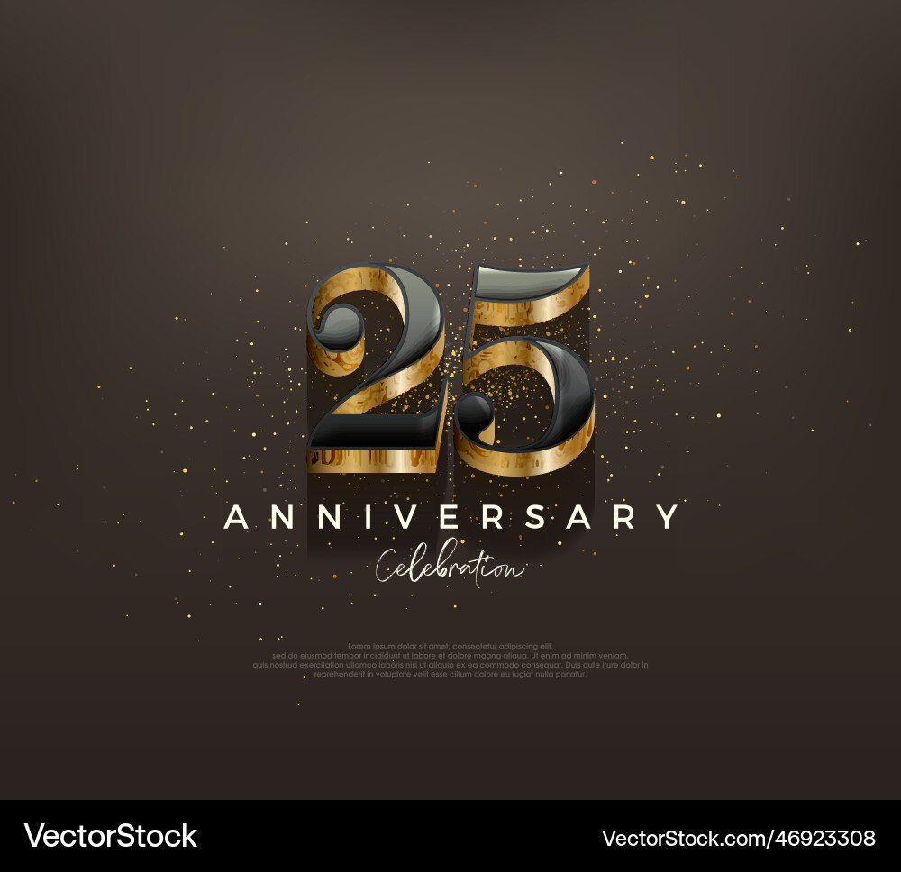 Luxury 25th anniversary design with classic Vector Image