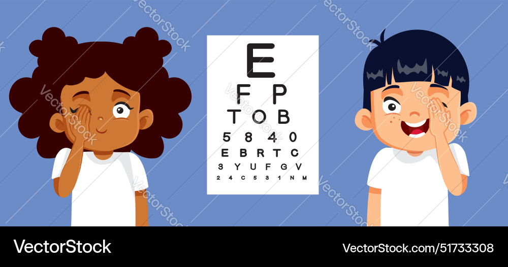 Pediatric eye examination cartoon concept Vector Image