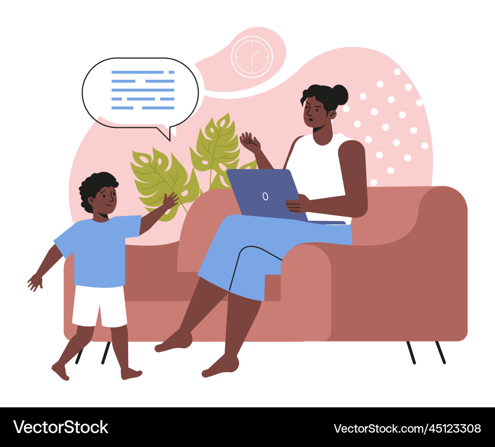 Remote work disadvantages Royalty Free Vector Image