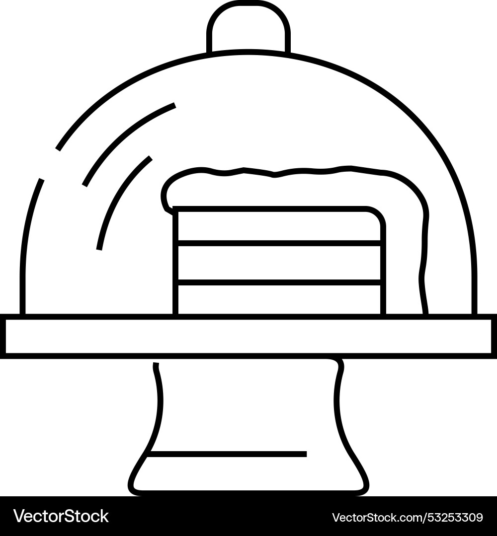 Cake piece line icon Royalty Free Vector Image