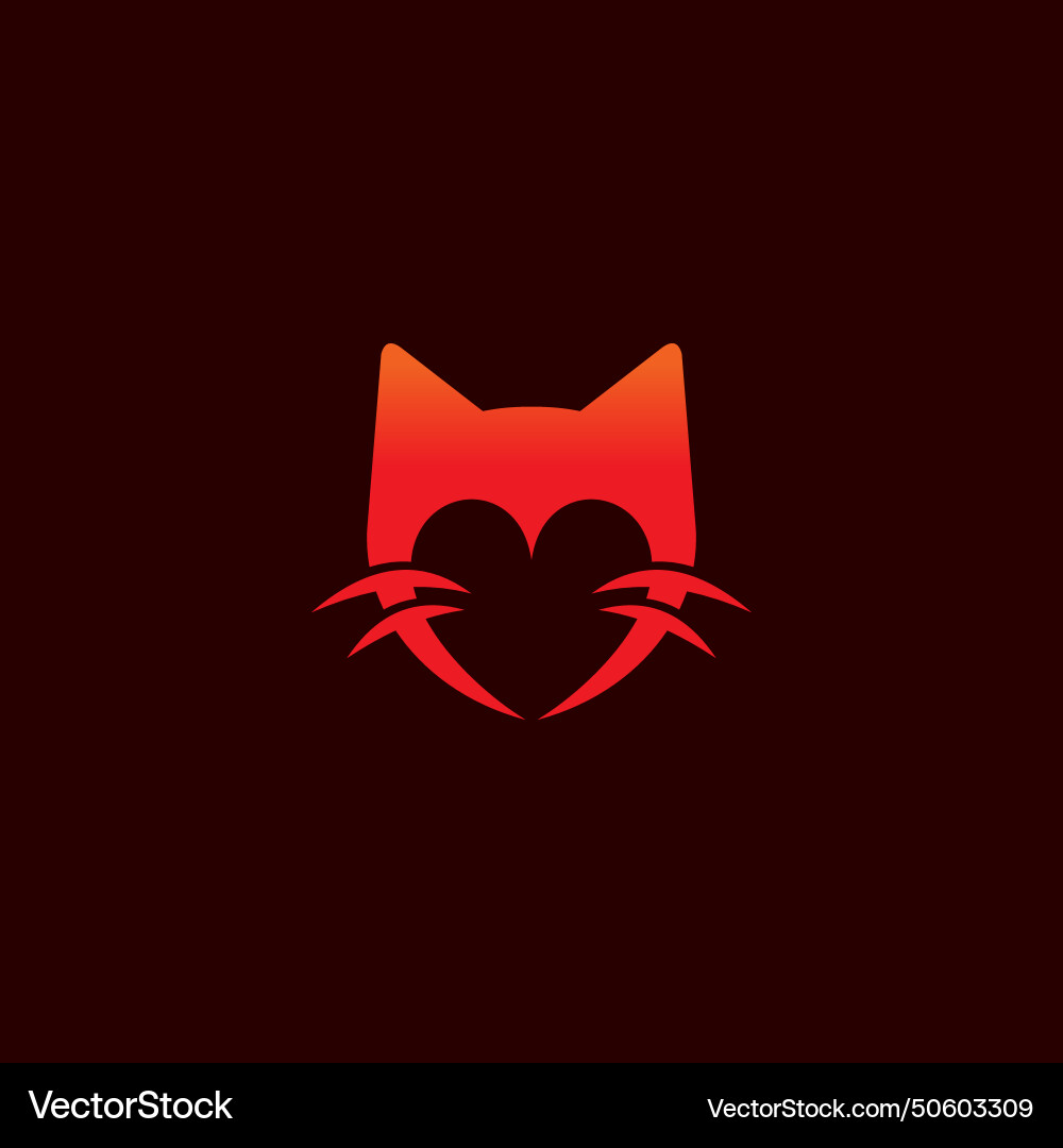 Cat lover logo love Royalty Free Vector Image - VectorStock