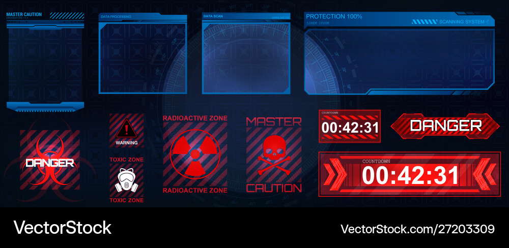 Futuristic screens hud gui ui and set titles Vector Image
