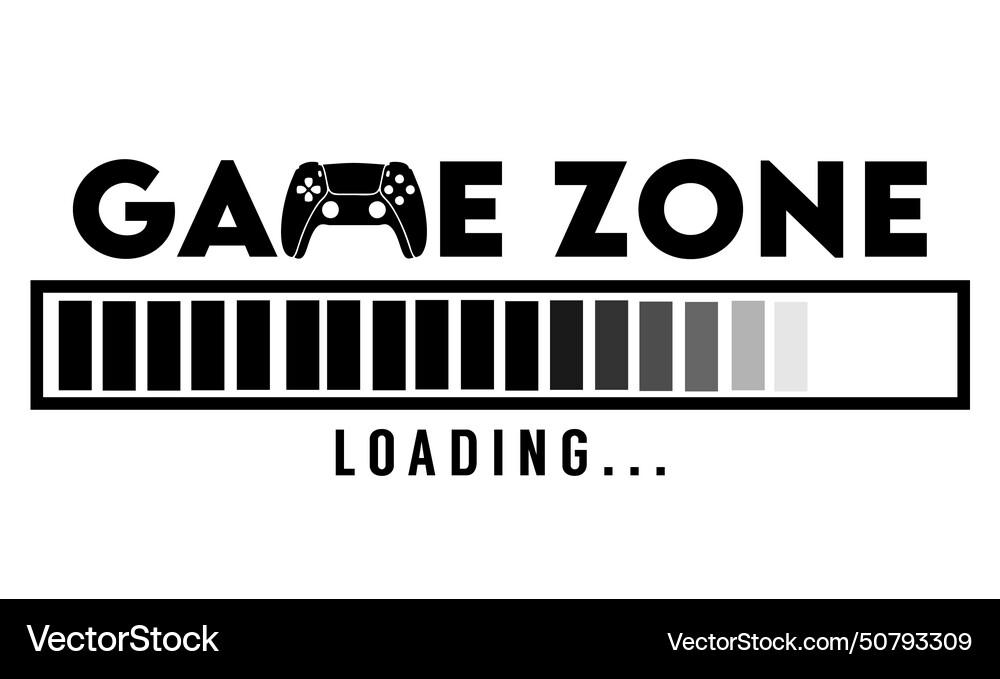 Gaming zone loading for gamers Royalty Free Vector Image