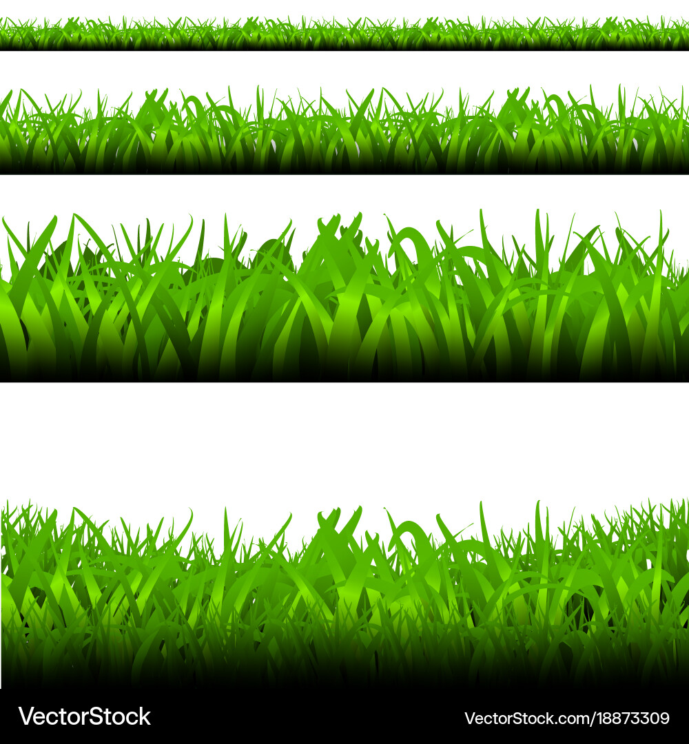 Green grass frame bottom set Royalty Free Vector Image