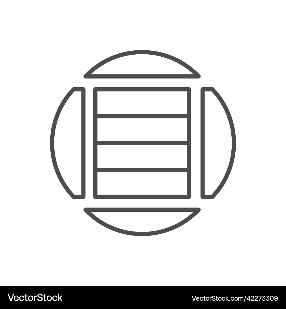 Log cutting line outline icon Royalty Free Vector Image