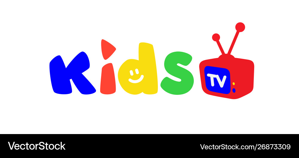 Logo for children television bright Royalty Free Vector