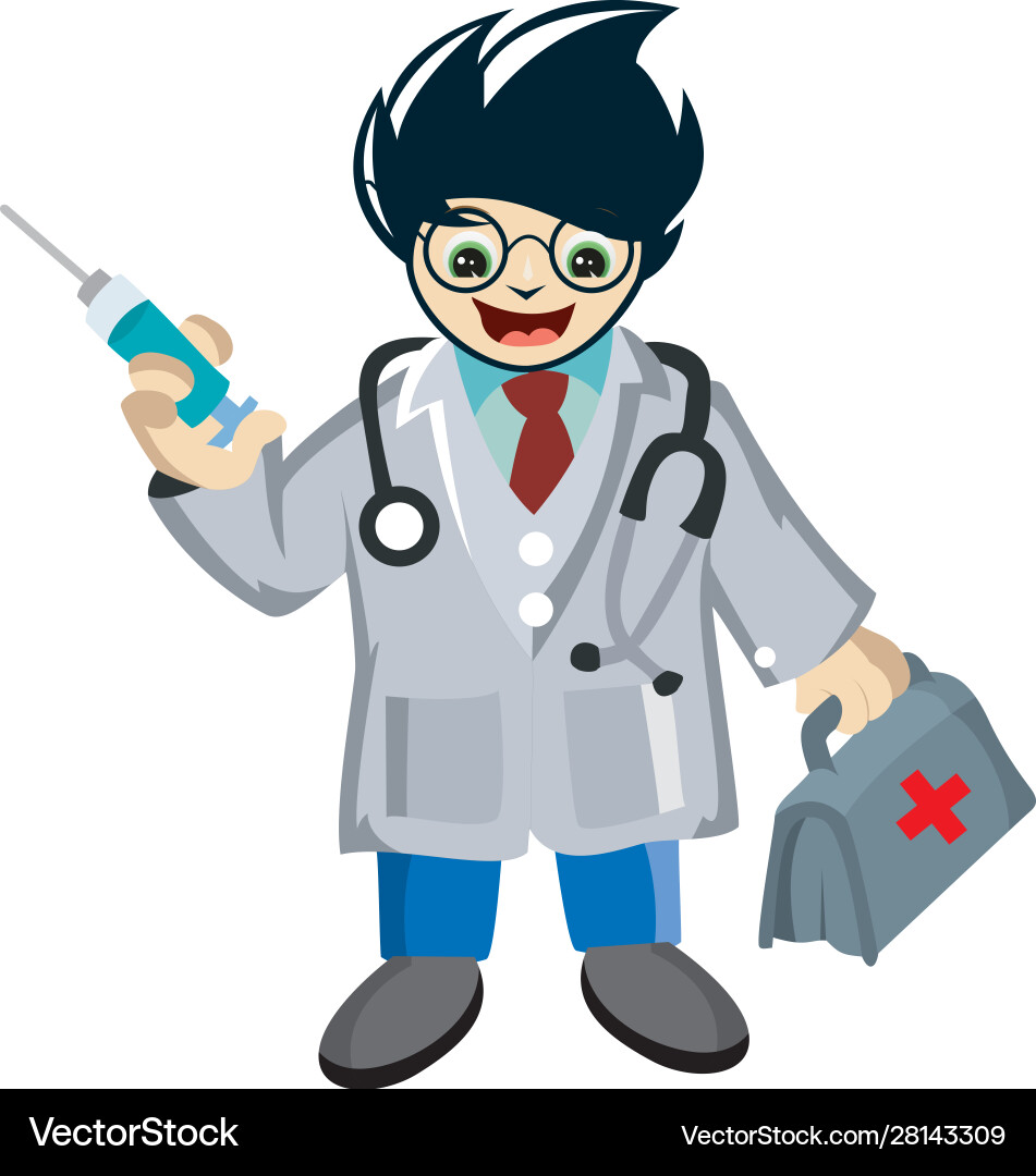 Man doctor mascot logo Royalty Free Vector Image