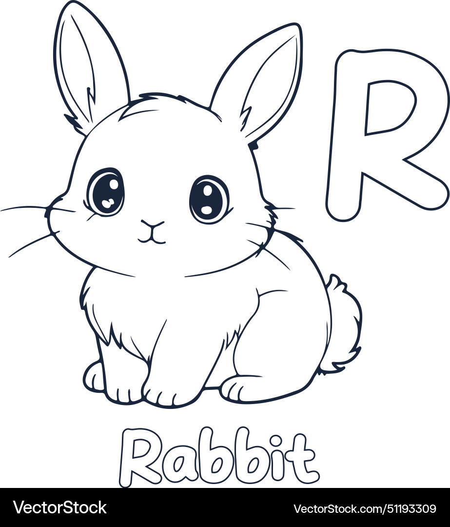 Rabbit black and white Royalty Free Vector Image