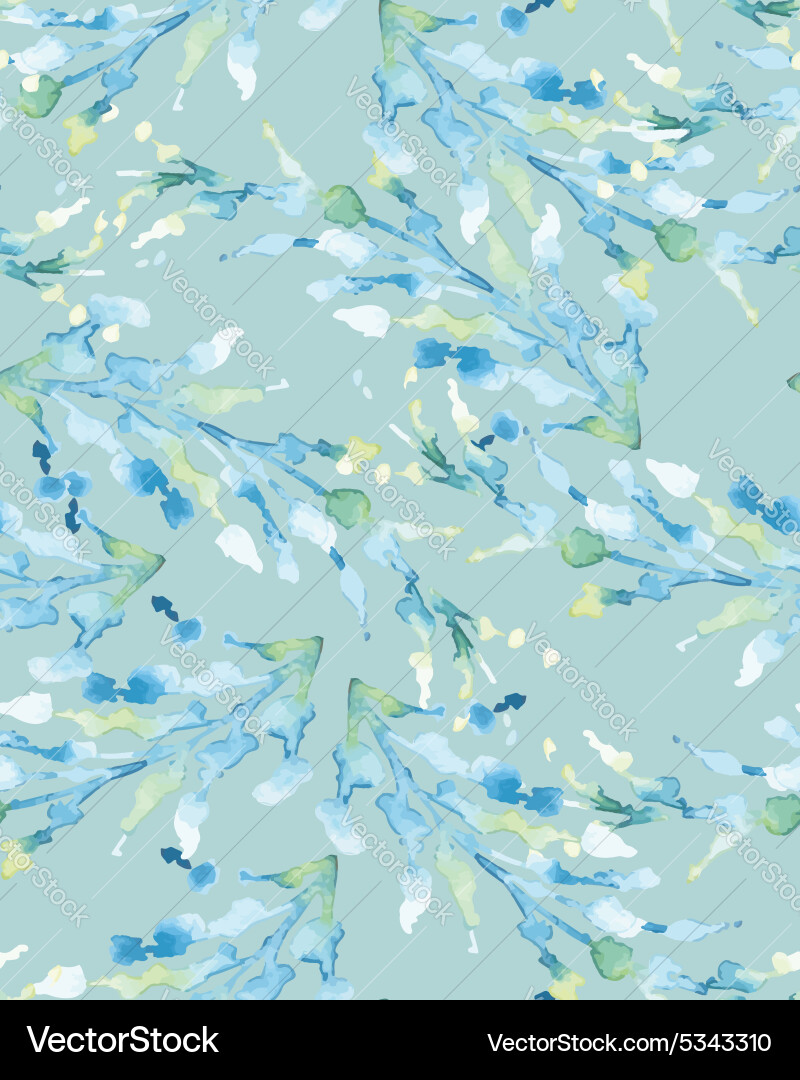 Abstract background watercolor blue branch Vector Image