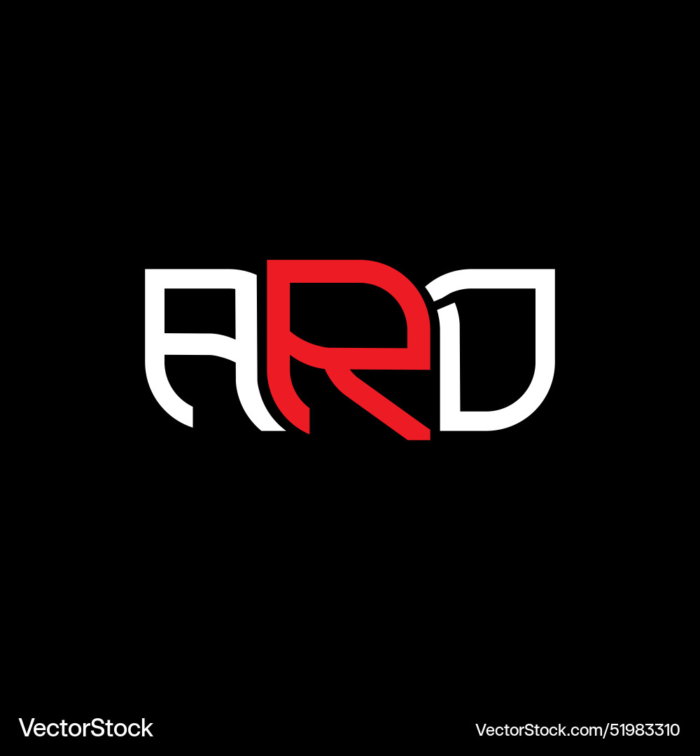 Ard logo design simple and modern Royalty Free Vector Image